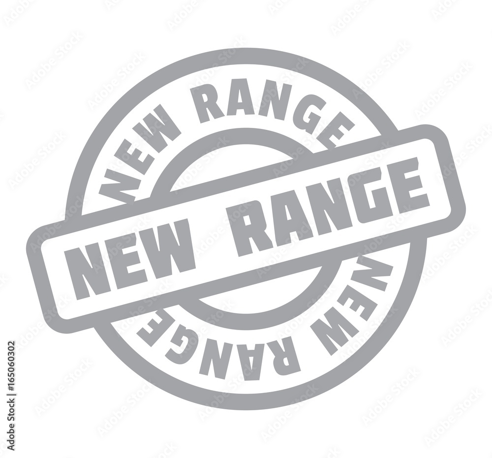 New Range rubber stamp. Grunge design with dust scratches. Effects can ...