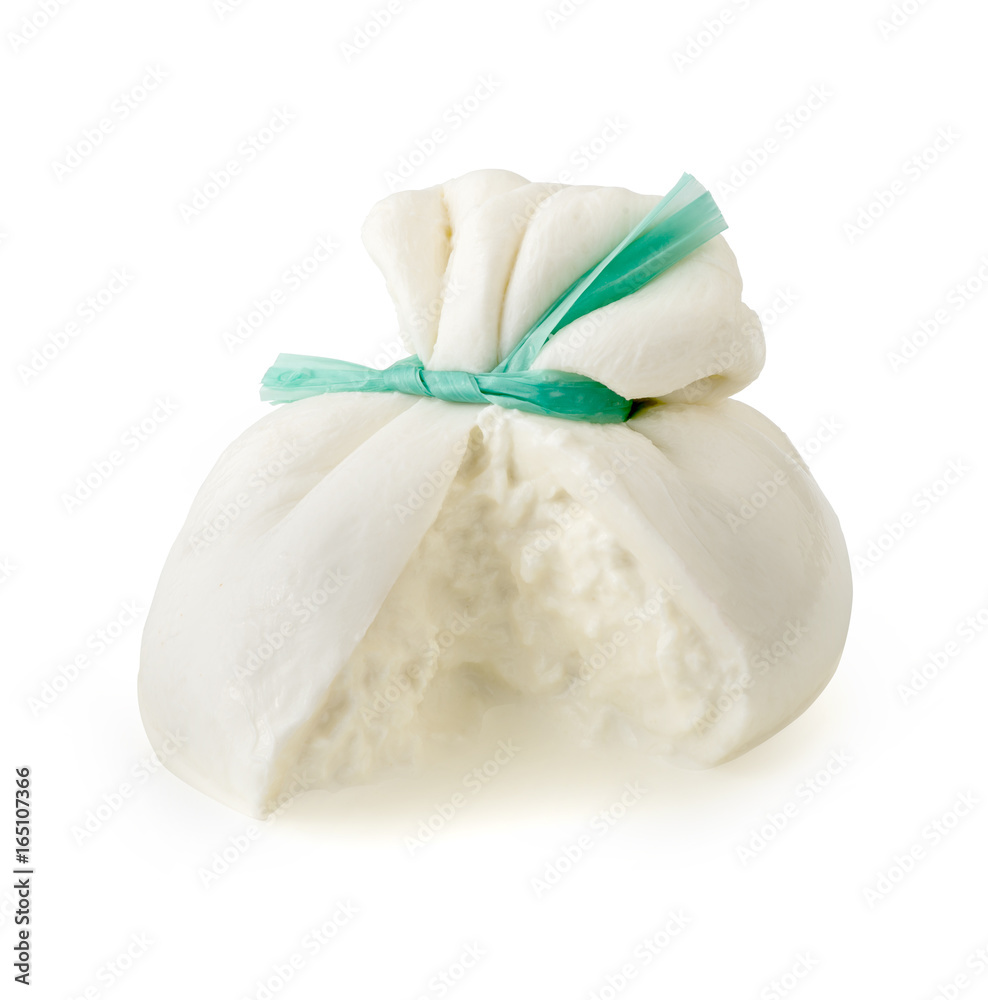 Burrata cheese isolated on white background with clipping path. Sliced ...