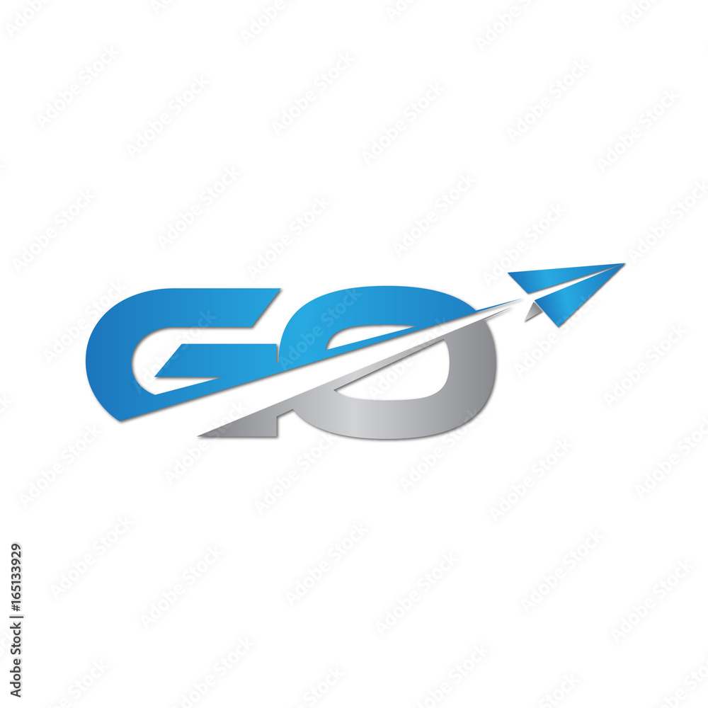 initial letter GO logo origami paper plane Stock Vector | Adobe Stock
