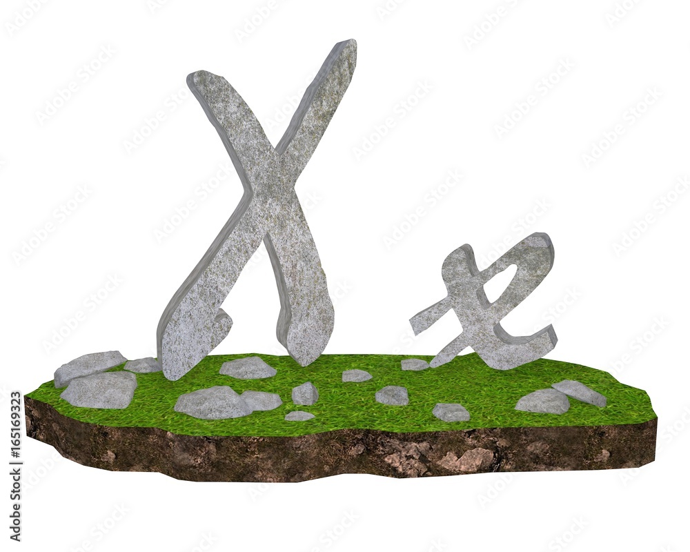 initial letter X stone texture 3d illustration Stock Illustration ...