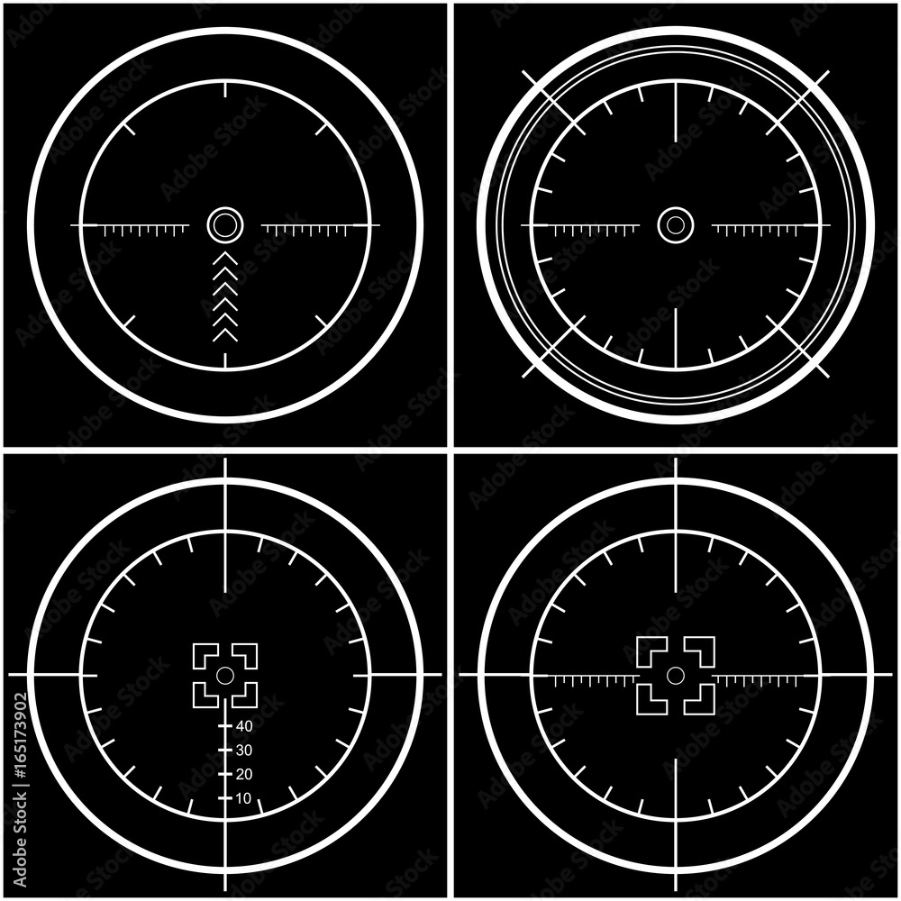 Crosshair, reticle, viewfinder, target. Sniper's scope sight view ...