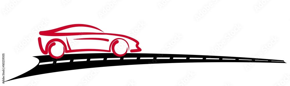 Car Logo with road. Stock Vector | Adobe Stock