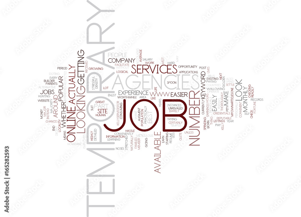 TEMPORARY JOB AGENCIES Text Background Word Cloud Concept Stock Vector ...