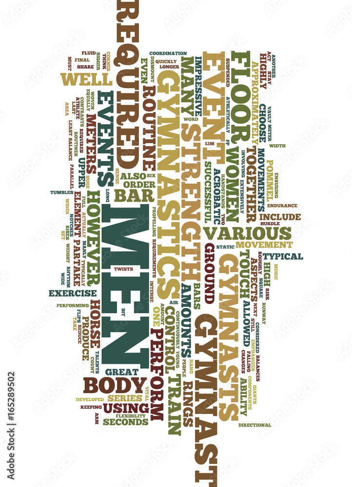 MENS GYMNASTICS EVENTS Text Background Word Cloud Concept Stock Vector ...