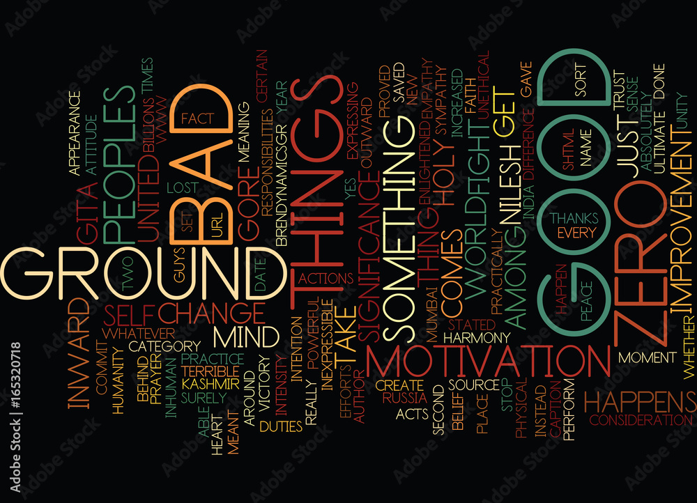 GROUND ZERO THE INWARD SIGNIFICANCE Text Background Word Cloud Concept ...