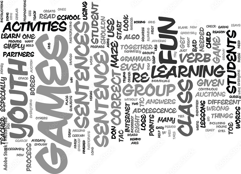 YOUTH GROUP GAMES ACTIVITIES Text Background Word Cloud Concept Stock ...