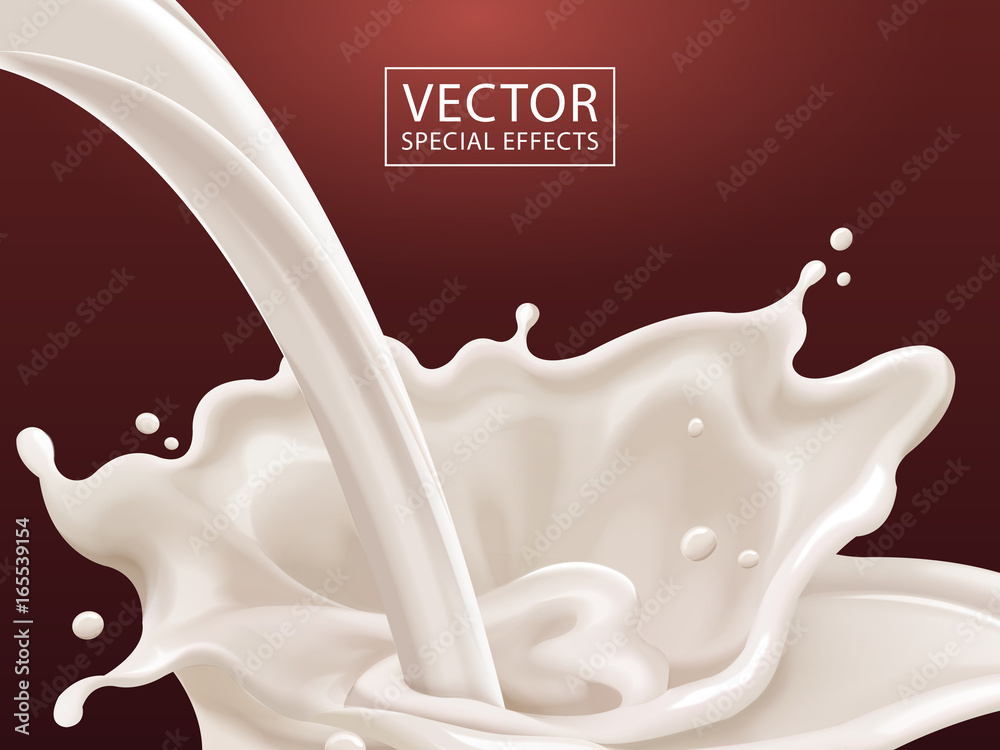 Flowing milk liquid Stock Vector | Adobe Stock
