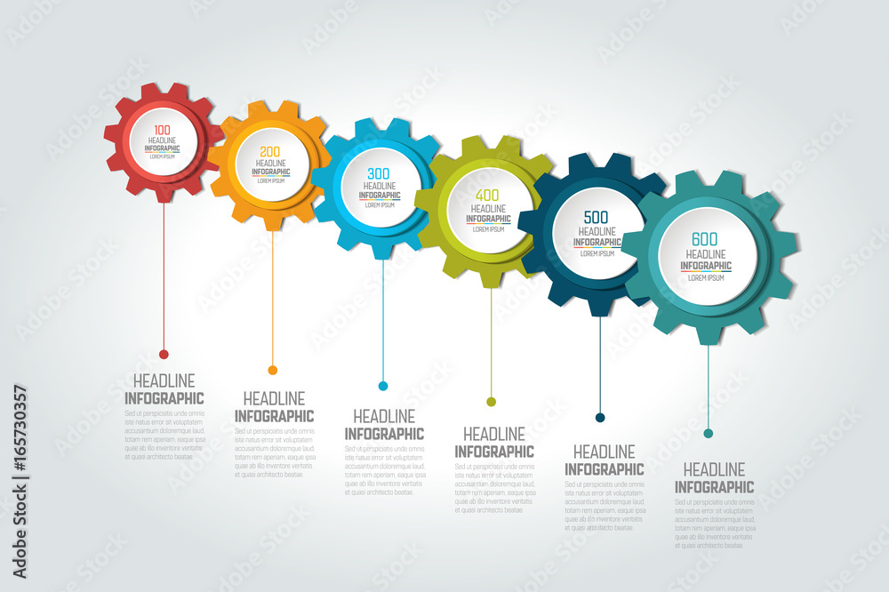 Six elements chart, scheme, diagram, timeline. 6 Infographic template ...