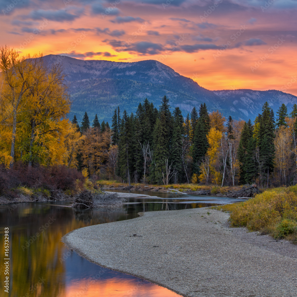 Sunset on Montana's Swan River Stock Photo | Adobe Stock