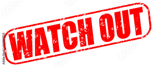 Watch out on the white background, red illustration - Buy this stock ...