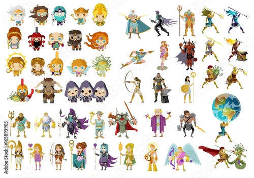 greek roman mythology gods, heroes and creatures collection Stock ...