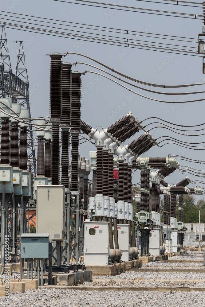 High voltage Circuit breaker and Current transformer in switchyard of ...