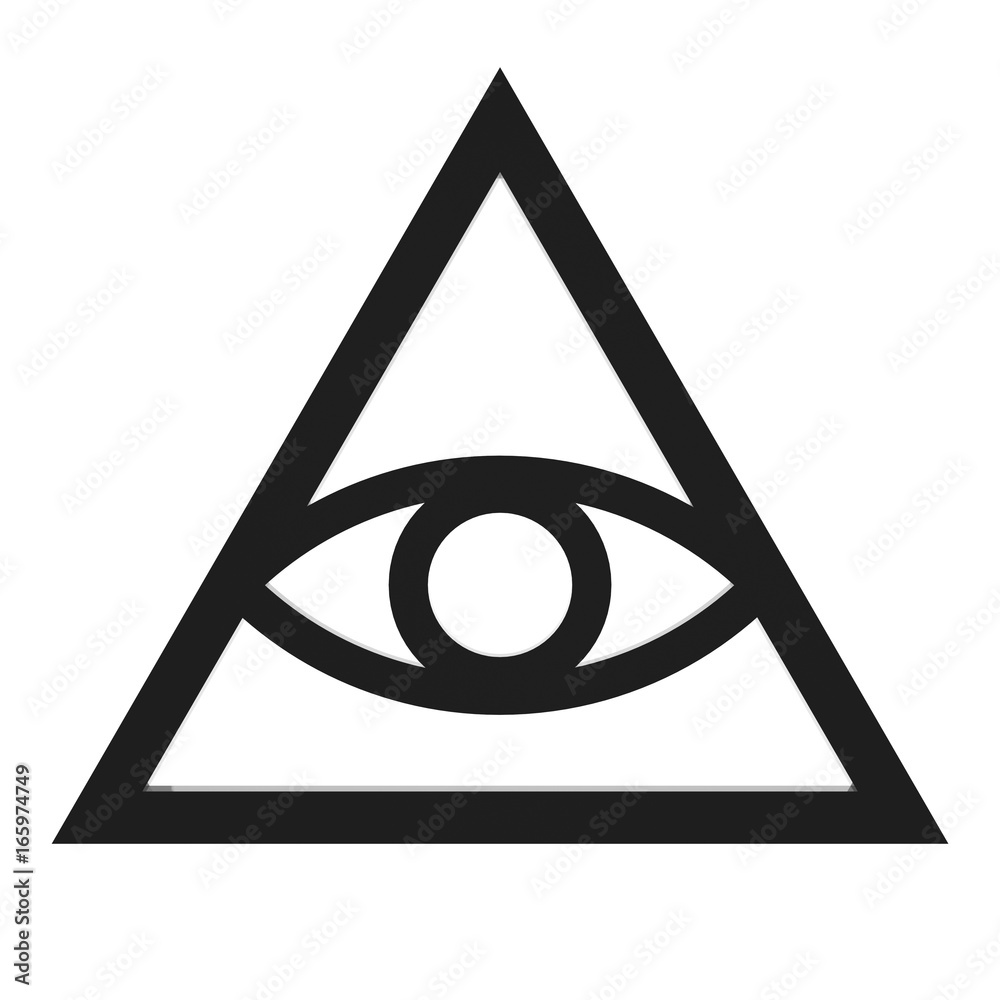 Freemason and Spiritual All Seeing Eye Pyramid Illuminaty Symbol. 3d ...