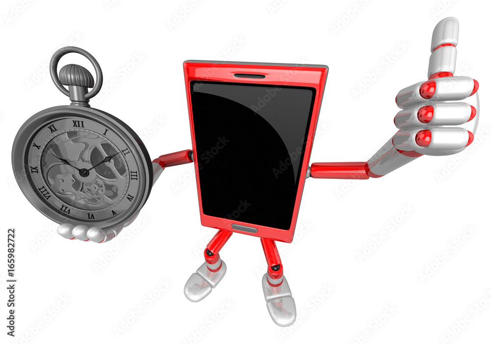 3D Smart Phone Mascot the Right hand best gesture and Left hand is ...