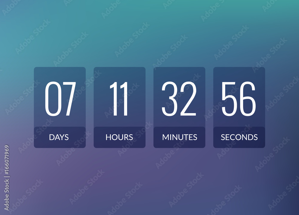 Countdown timer vector clock counter. Flip business scoreboard display ...