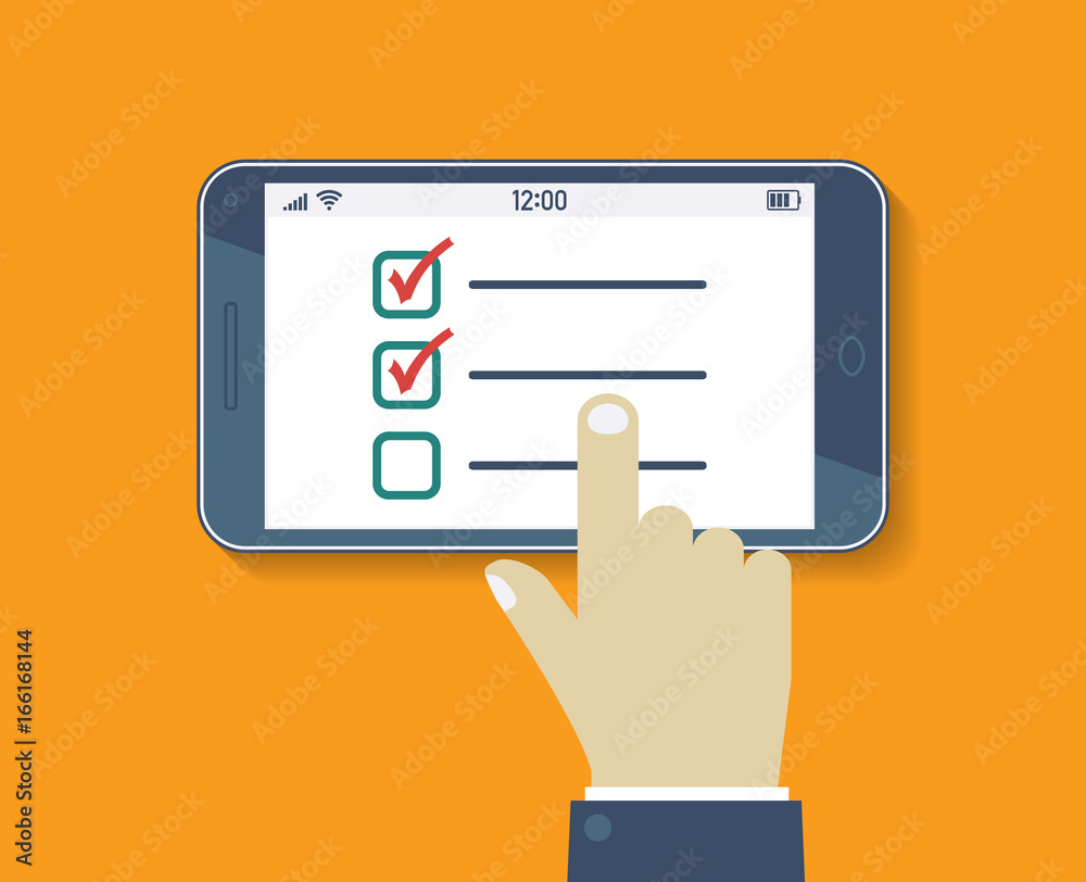 Online survey, checklist. Mobile phone Check List Icon and Feedback ...