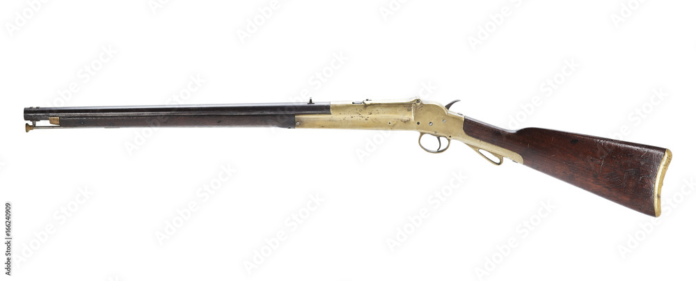 Vintage Classic Antique Civil War Rifle with Wooden Stock and Gold ...