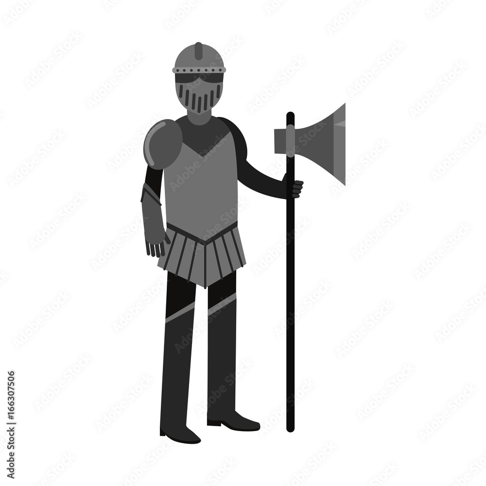 Medieval knight character full body armor suit colorful vector ...
