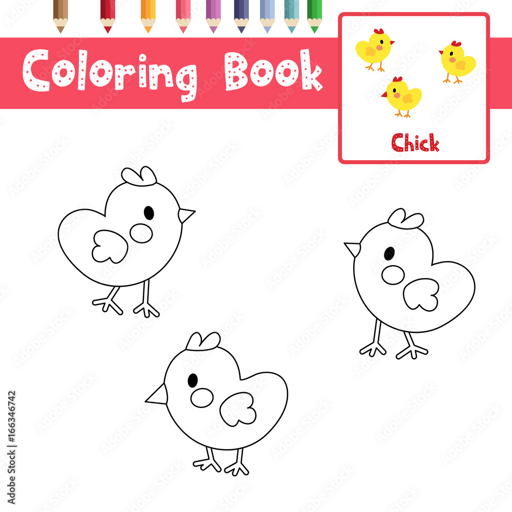 Coloring page of Chicks animals for preschool kids activity educational ...