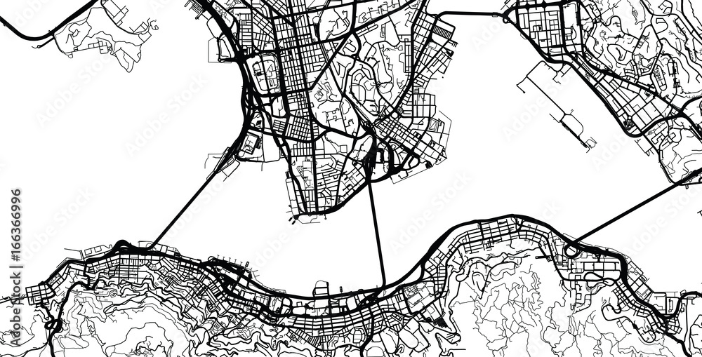 Urban city map of Hong Kong Stock Vector | Adobe Stock