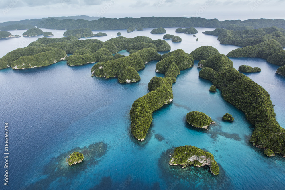 Palau islands aerial view Stock Photo | Adobe Stock