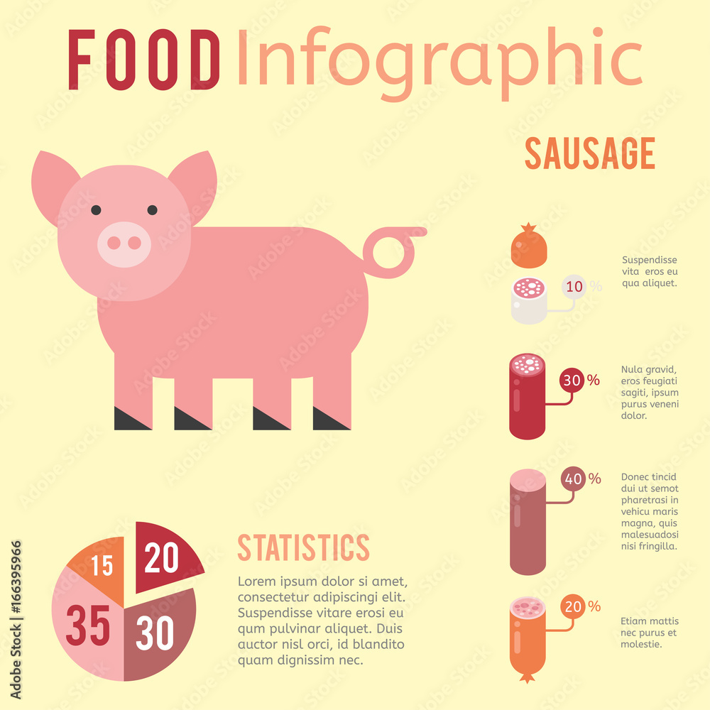 Meat production infographic vector illustration farming agriculture ...