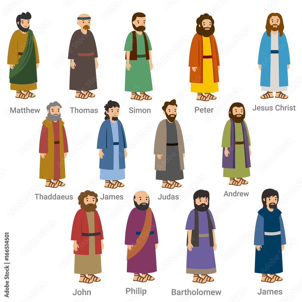 Jesusa nd the 12 Disciples Stock Vector | Adobe Stock