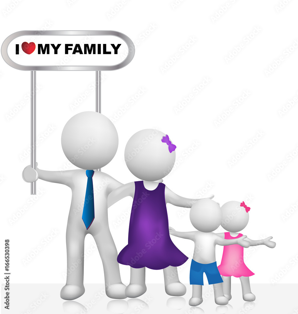 Family 3D white people logo vector Stock Vector | Adobe Stock