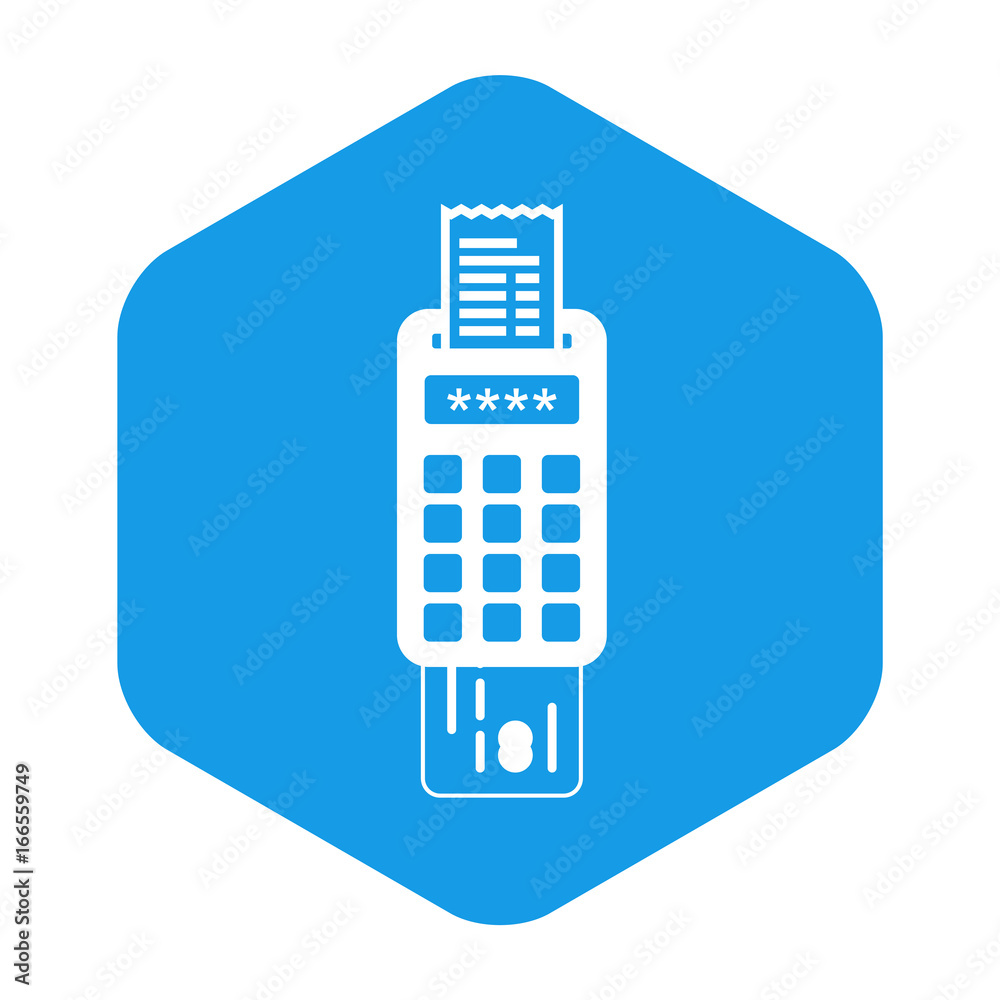 Icono plano pago electronico en hexagono azul Stock Illustration ...