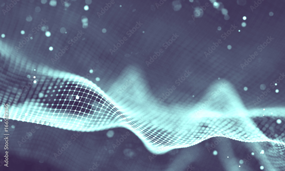 Data technology abstract futuristic illustration . Low poly shape with ...