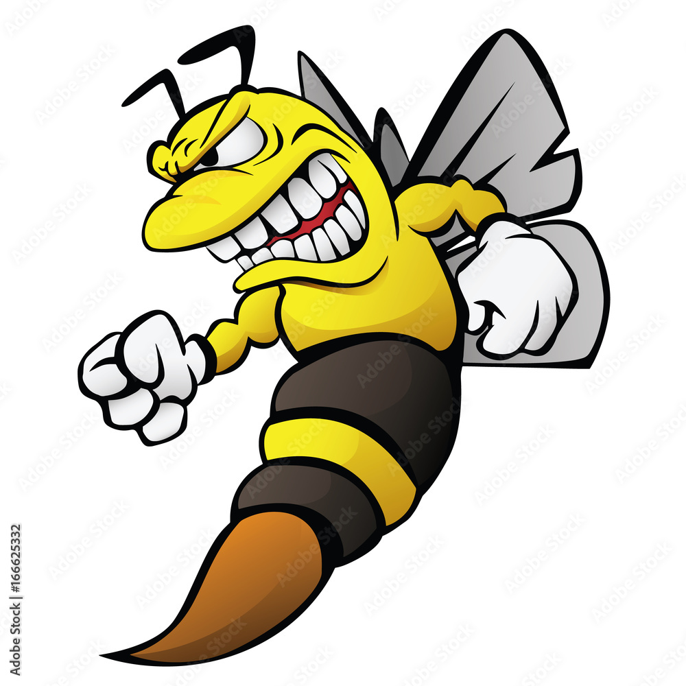 Bee Hornet Yellow Jacket Cartoon Isolated Vector Illustration Stock ...