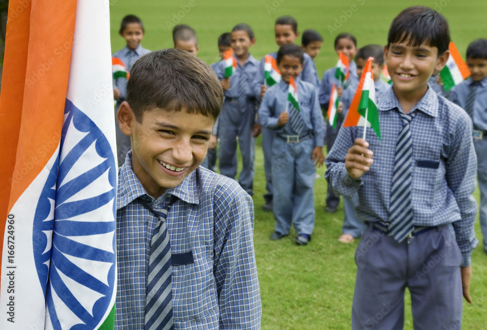 School kids celebrating Independence Day Stock Photo | Adobe Stock