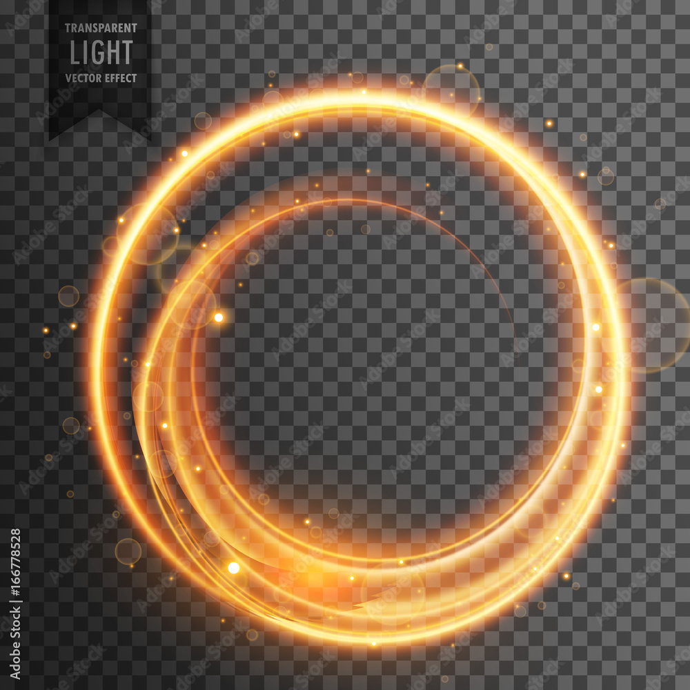 circular golden light transparent lens flare effect Stock Vector ...
