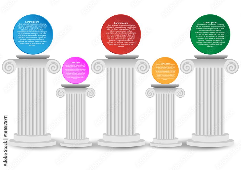 Concept and idea white Roman pillar infographic. Roman pillar vector ...