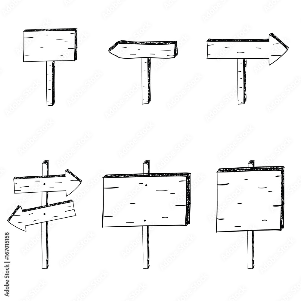 hand drawn wood sign vector Stock Vector | Adobe Stock