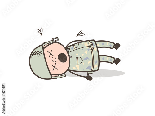 Cartoon Died Army Man Vector Illustration - Buy this stock vector and ...