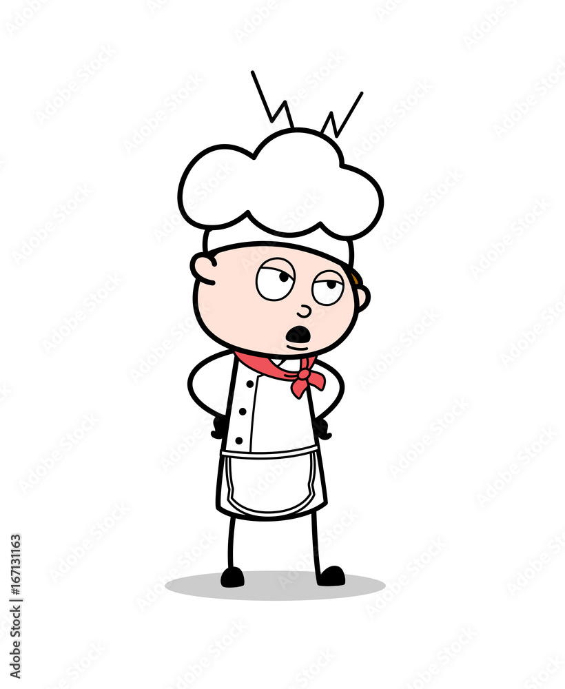 Cartoon Disappointed Chef Expression Vector Illustration Stock Vector ...