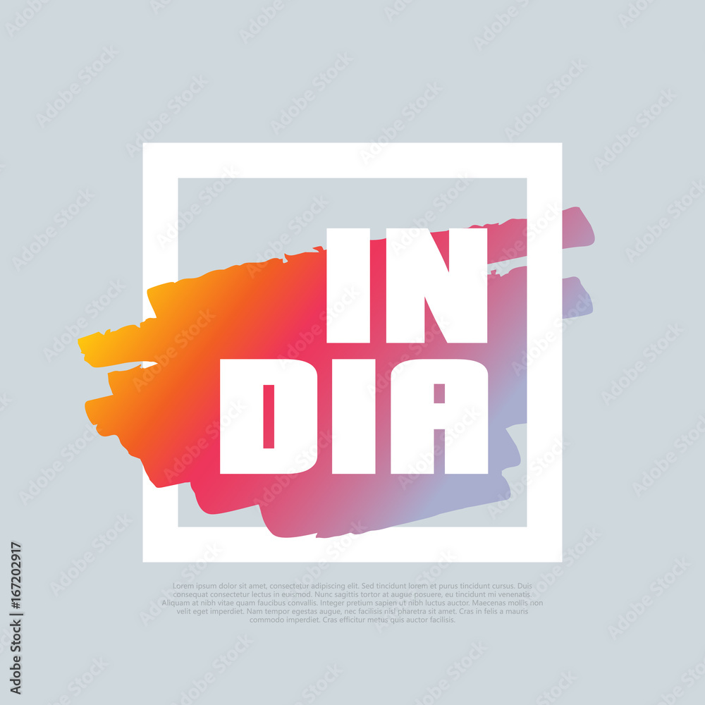 India. Vector clip-art template, poster, motto, label, text. Stock ...