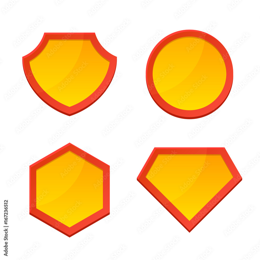 Blank Superhero Logo Template Set. Vector Stock Vector | Adobe Stock