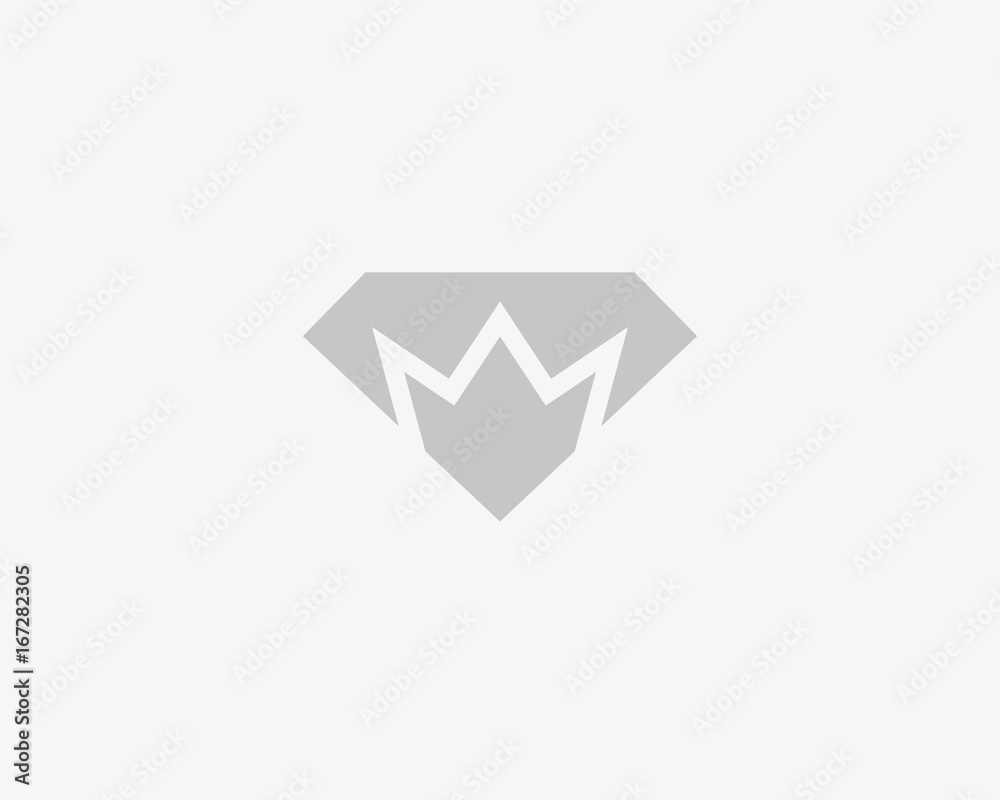 Diamond crown vector logotype. Gem king royal logo icon. Premium idea ...