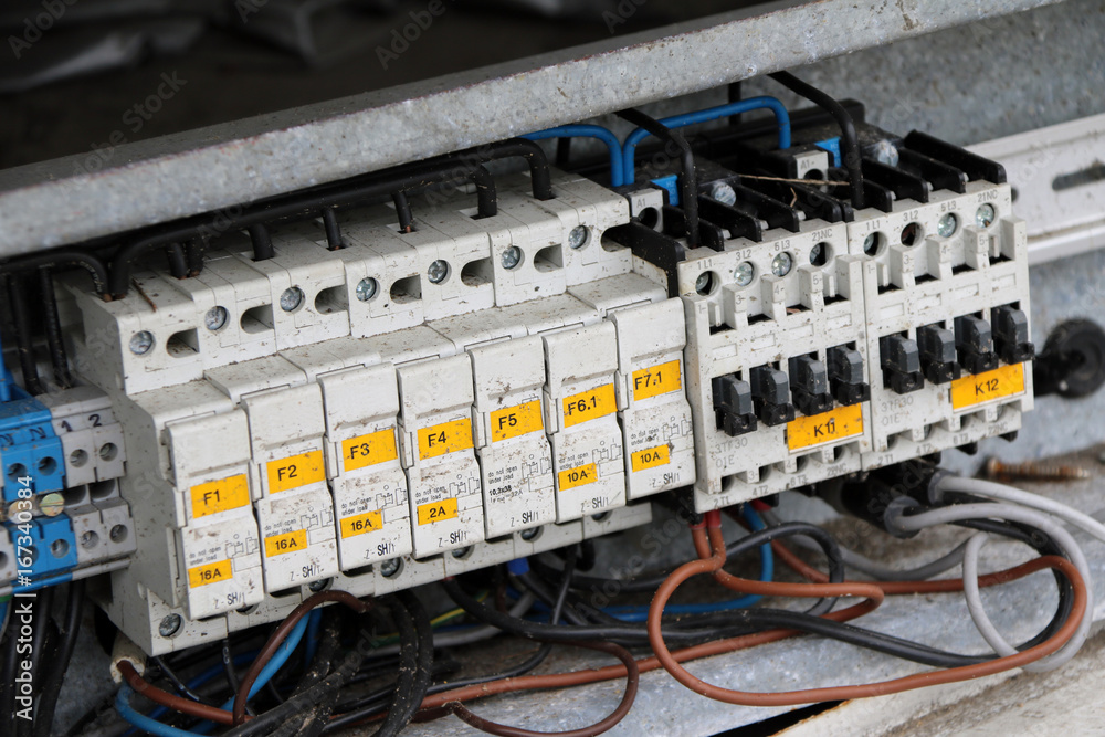 Old electric switch cut out, a device that automatically breaks an ...
