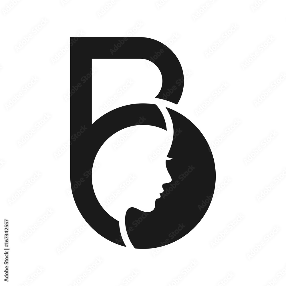 letter B and women symbol. spa vector logo. Stock Vector | Adobe Stock