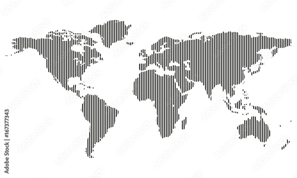 World map lines pattern. World map with stripes. Vector illustration ...