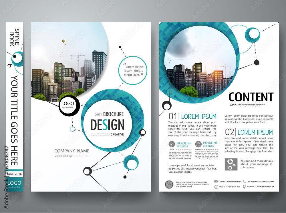 Portfolio design template vector. Minimal brochure report business ...
