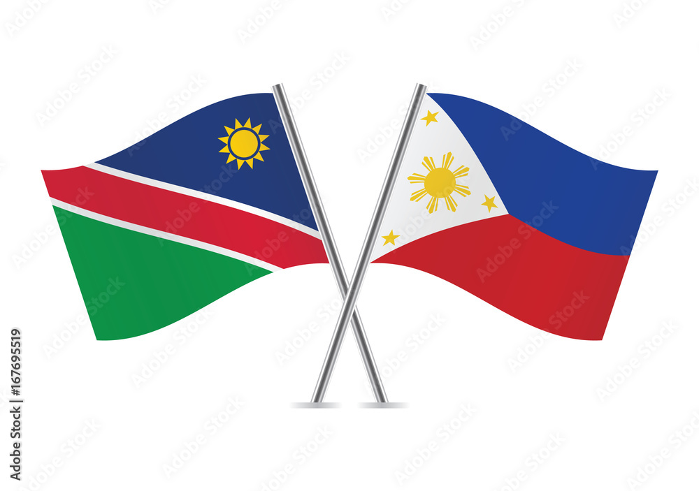 Namibia and Philippine flags.Vector illustration. Stock Vector | Adobe ...