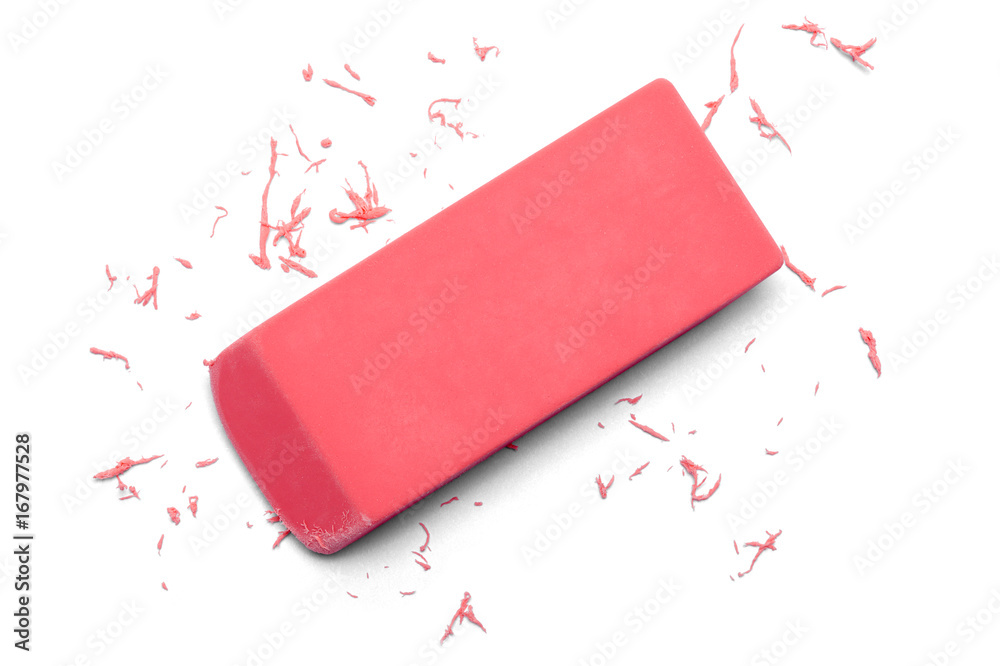 Eraser Pink Erasing Top View Stock Photo | Adobe Stock