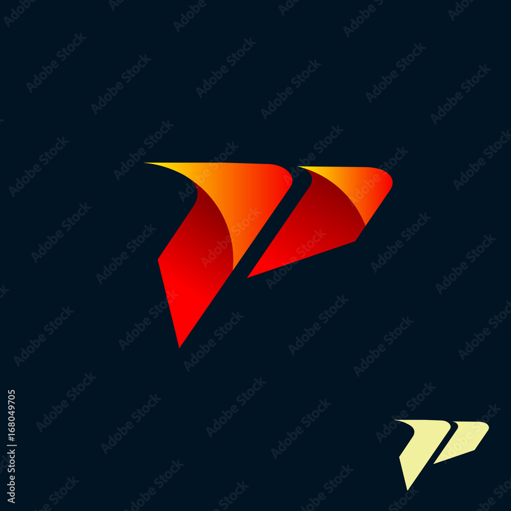 modern letter P logo. speed fast design concept template Stock Vector ...