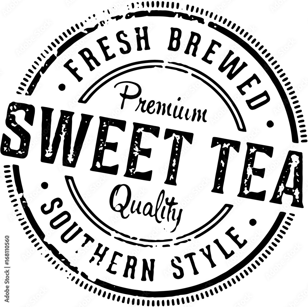 Vintage Sweet Tea Southern Style Stamp Stock Vector | Adobe Stock