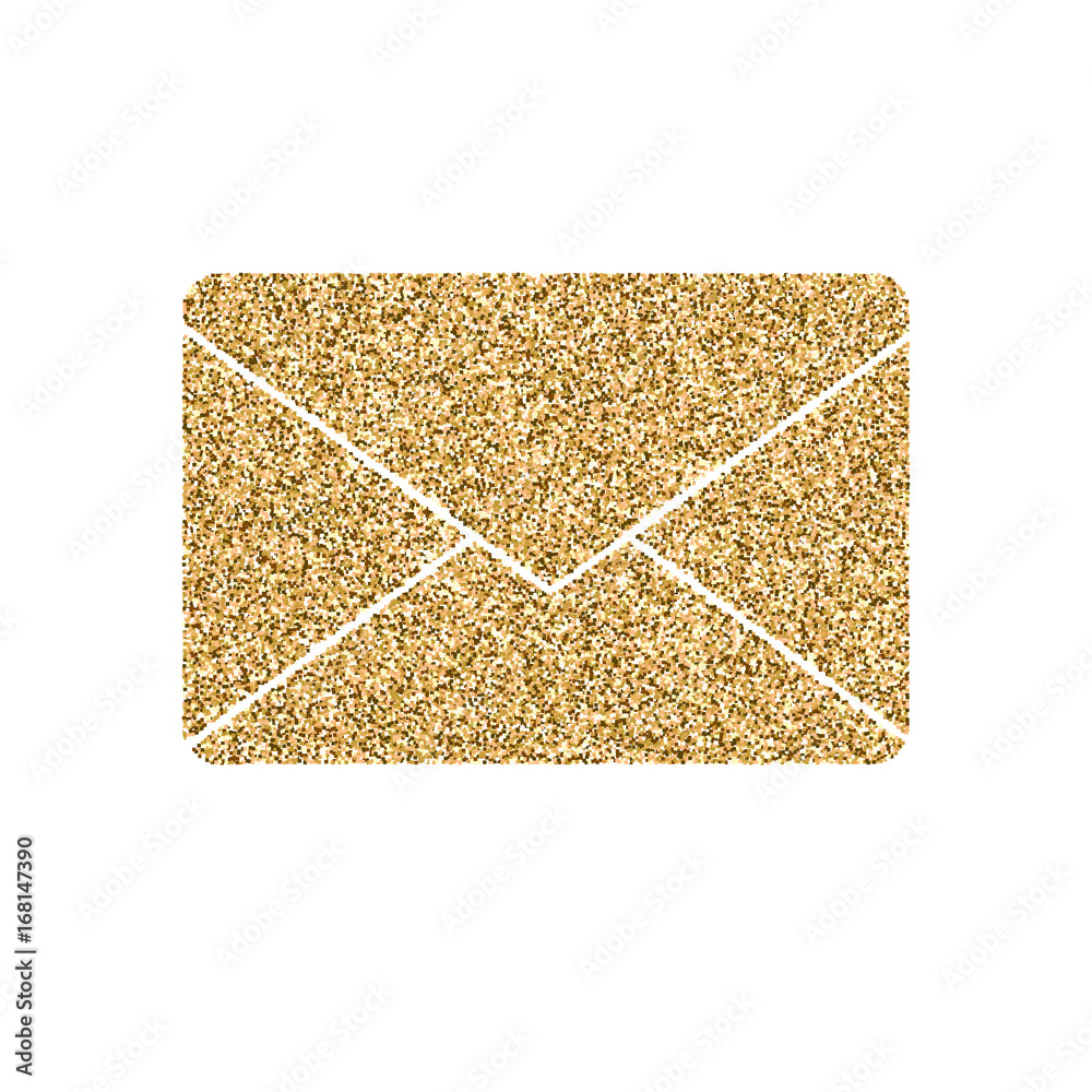 Letter of mail icon with glitter effect, isolated on white background ...