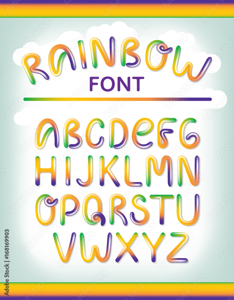 Funny colorful alphabet letters. Font style, vector design template ...